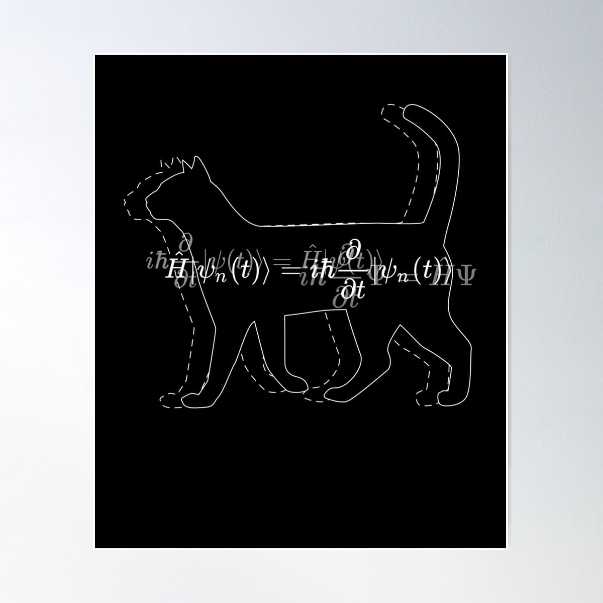 Schrodinger'S Cat Schrodinger'S Wave Equation Quantum Physics Poster ...