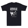 Schrodingers Cat Walks Into A Bar And Doesnt Physics Funny Retro Mens T Shirt