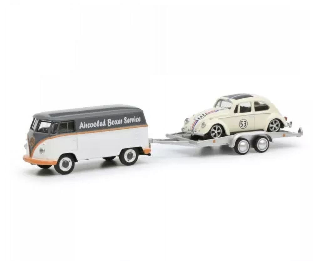 Schuco 1/64 VW Volkswagen T1 + Trailer + Beetle #53 Herbie Lowrider ...