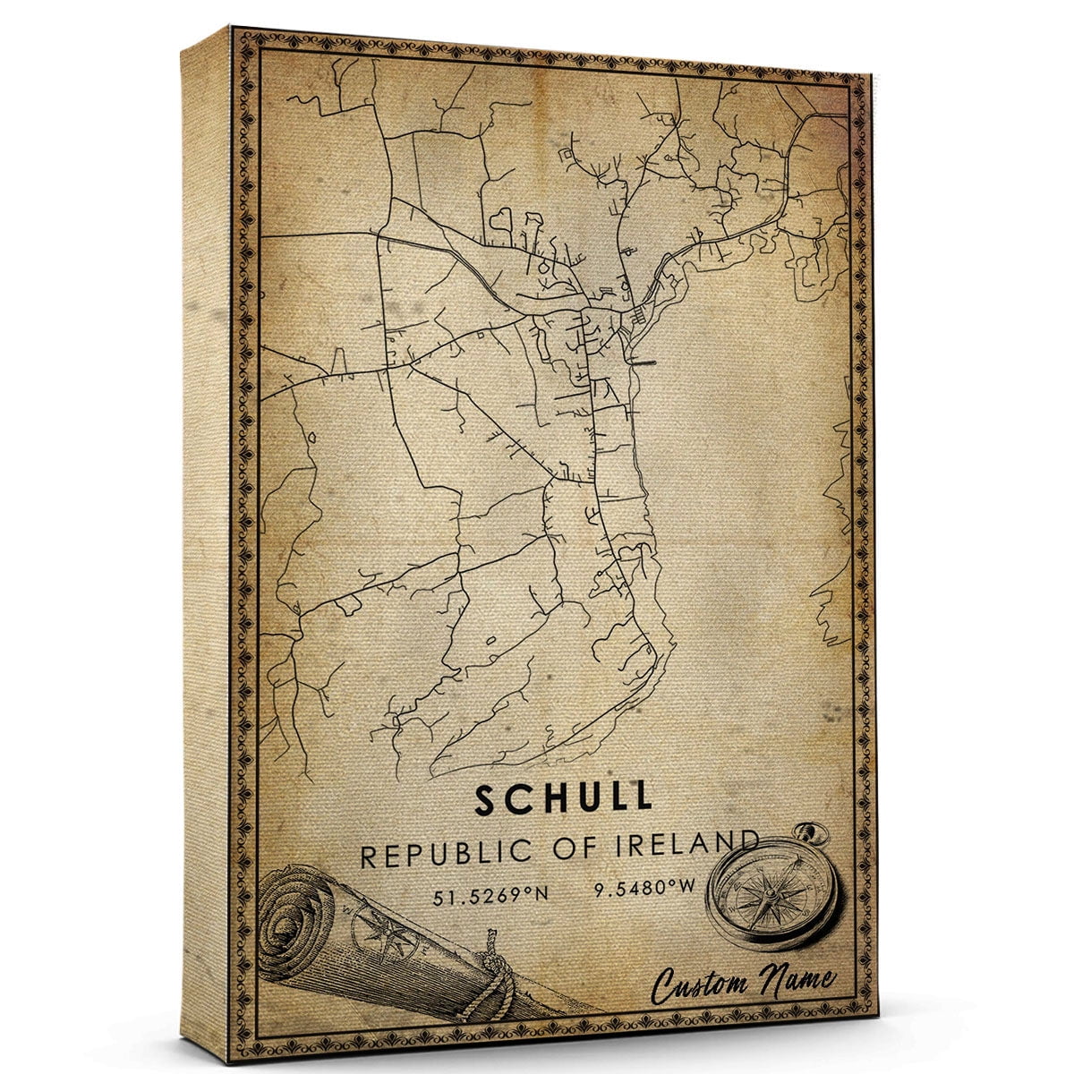 Schull Map Poster, Ireland Map Art Poster, Canvas, Schull Map City ...