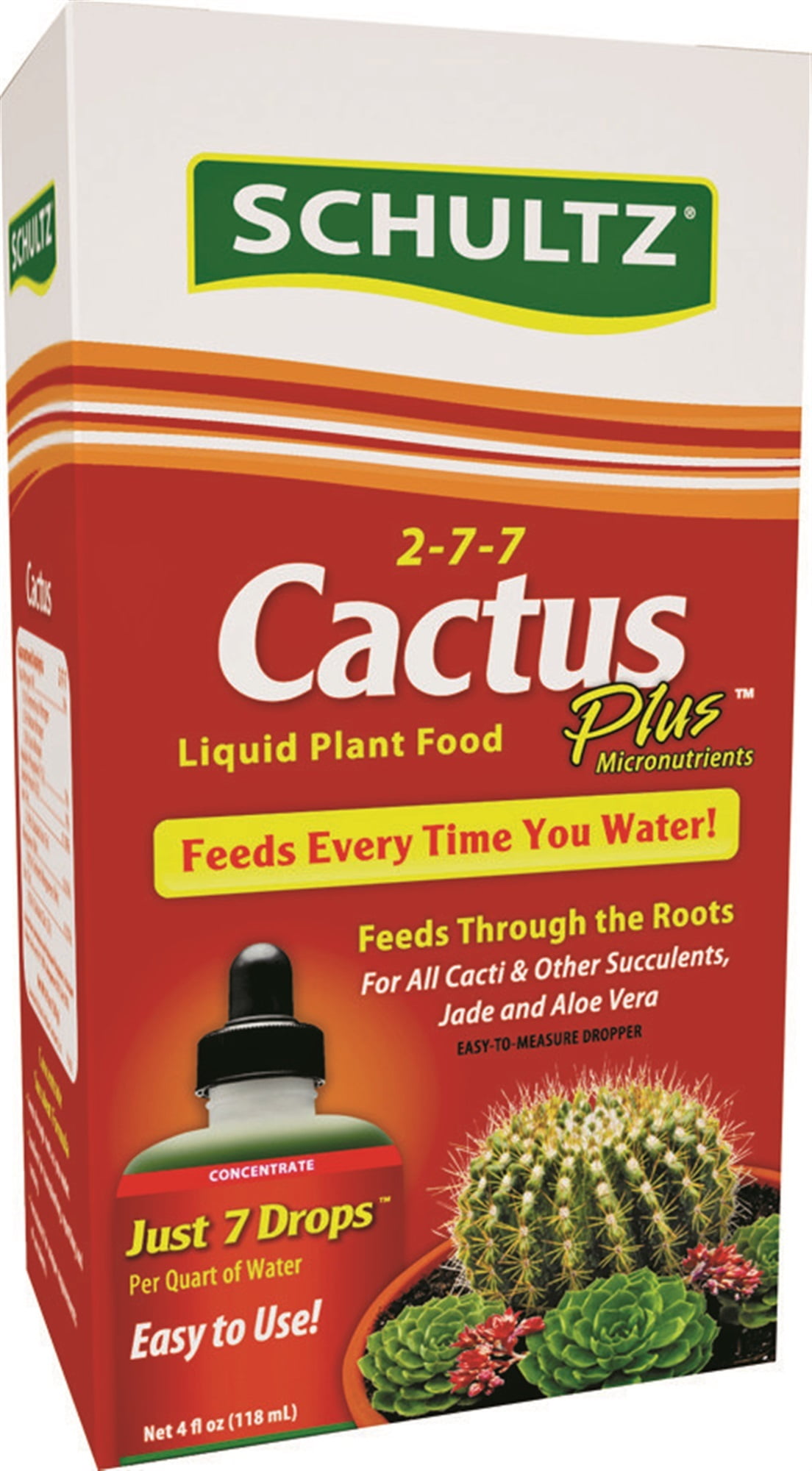 Schultz Cactus Plus Liquid Plant Food 2-7-7, 4 oz for Cacti and ...