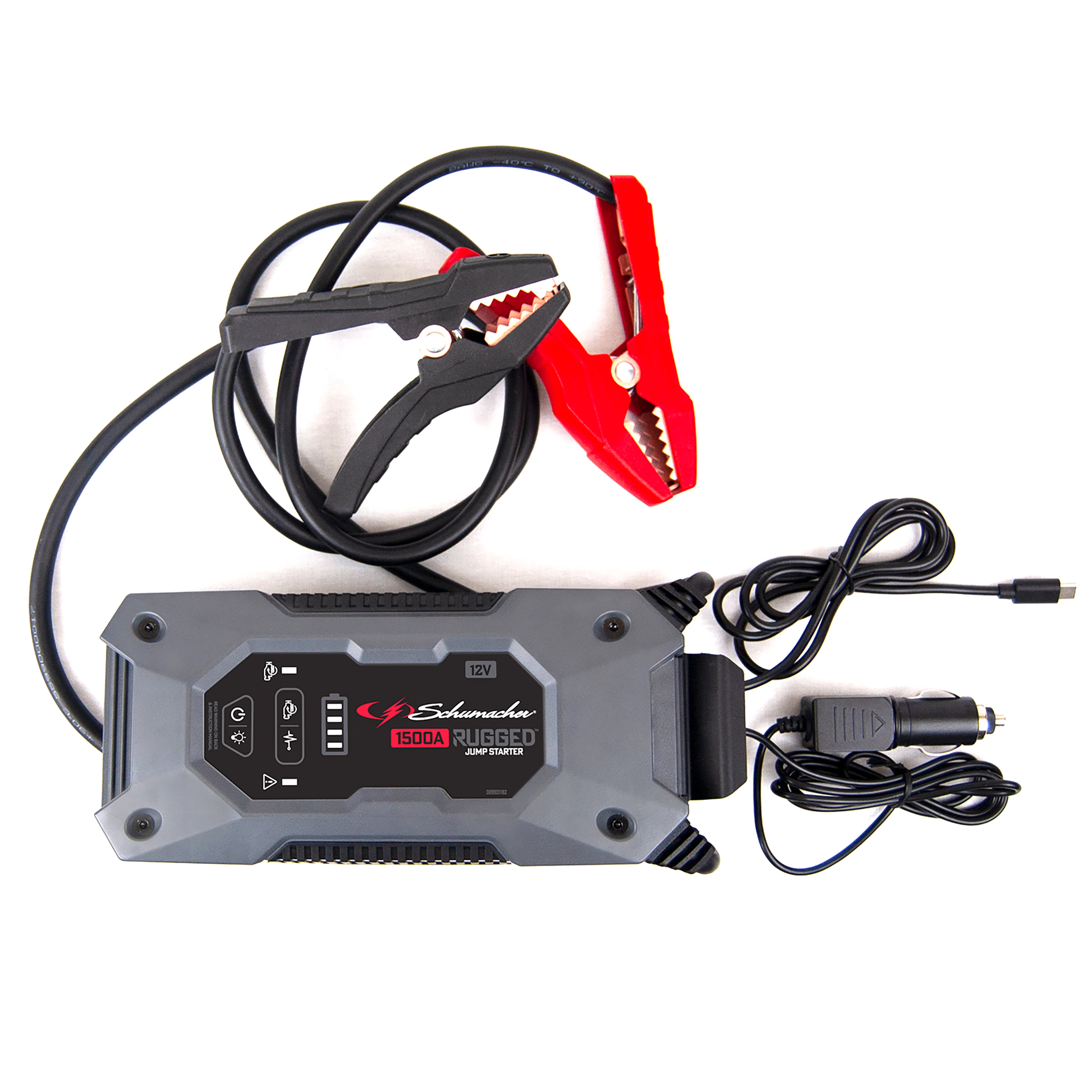 Schumacher 1500A Rugged Lithium Jump Starter, Battery Booster, Engine ...