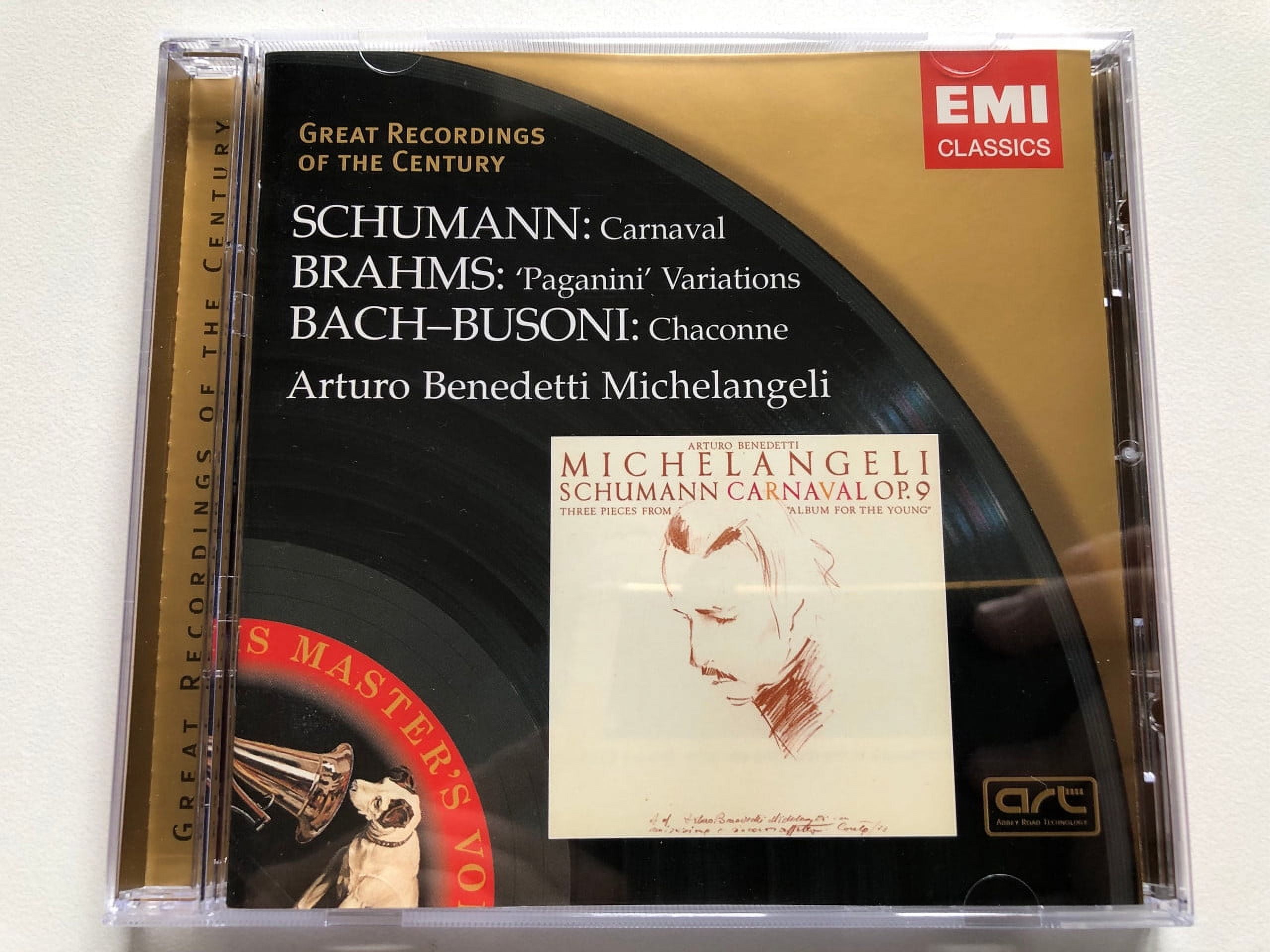Schumann: Carnaval, Brahms: 'Paganini' Variations, Bach-Busoni: Chaconne - Arturo Benedetti ...