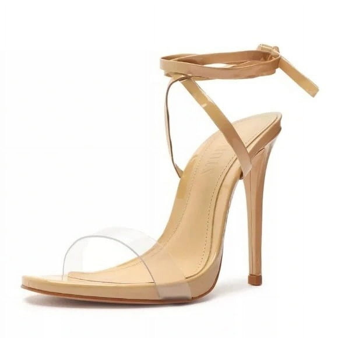 Schutz Courtney Transparente Light Nude Tie Up Open Toe Stiletto Heeled ...