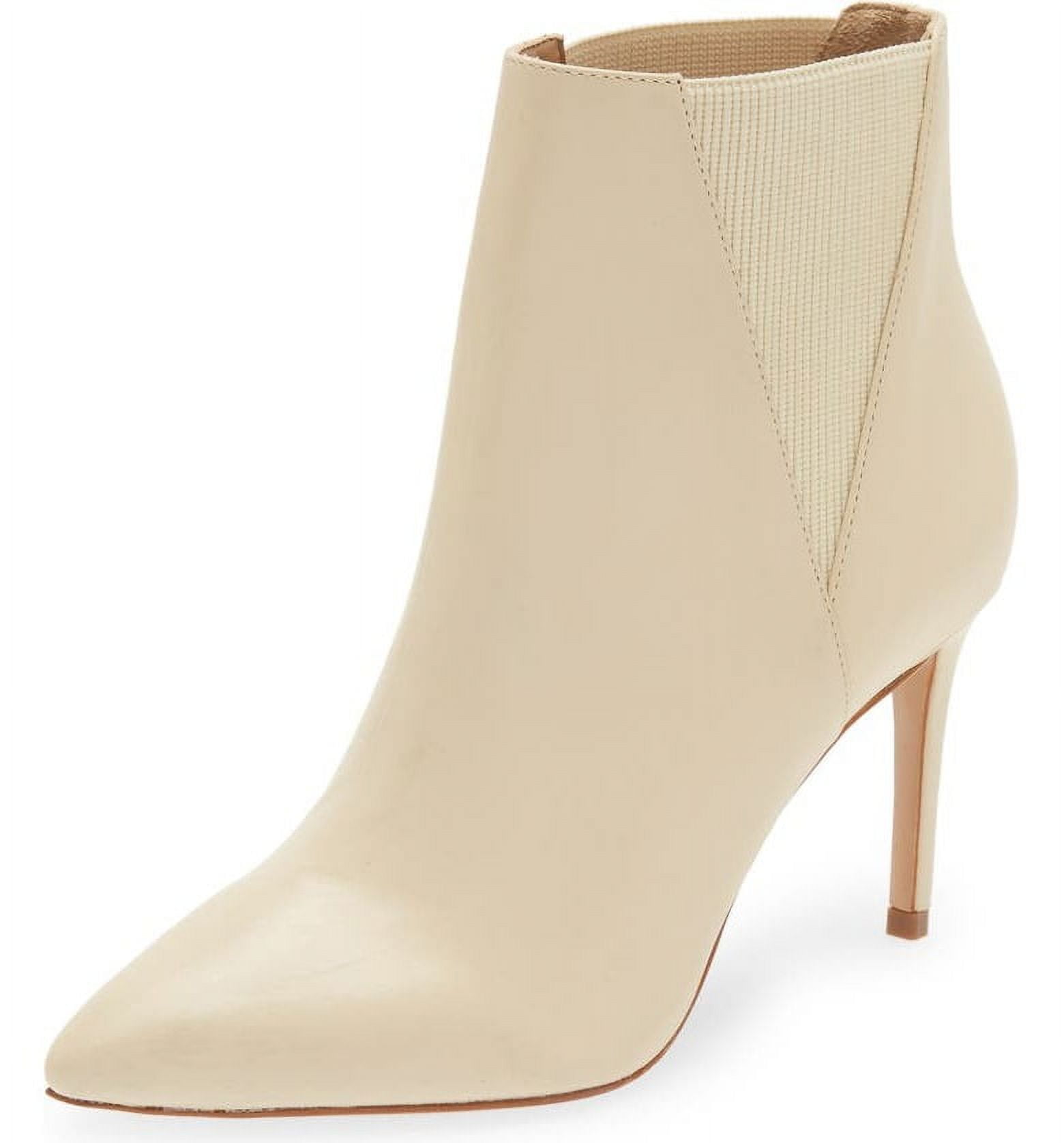 Schutz Egg Shell Pointed Toe Willowy Stiletto Heeled Dress Ankle Boots ...
