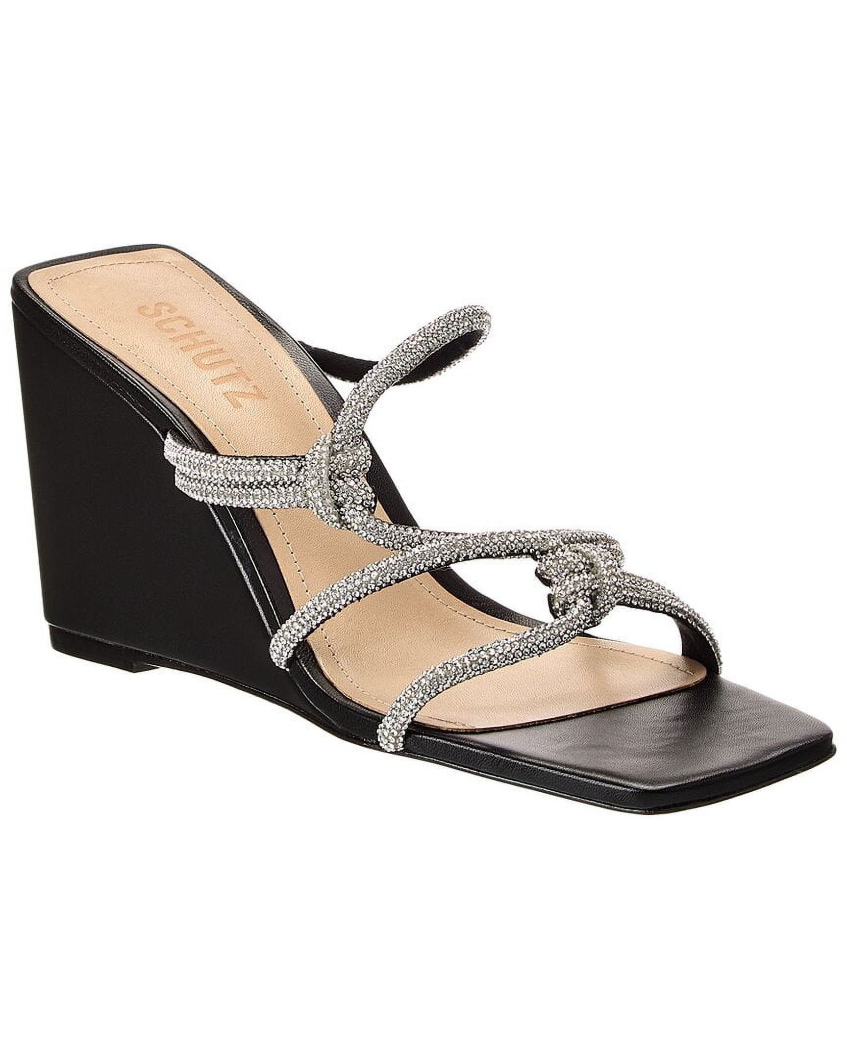 Schutz Lauryn Wedge Leather Wedge Sandal, 6 - Walmart.com