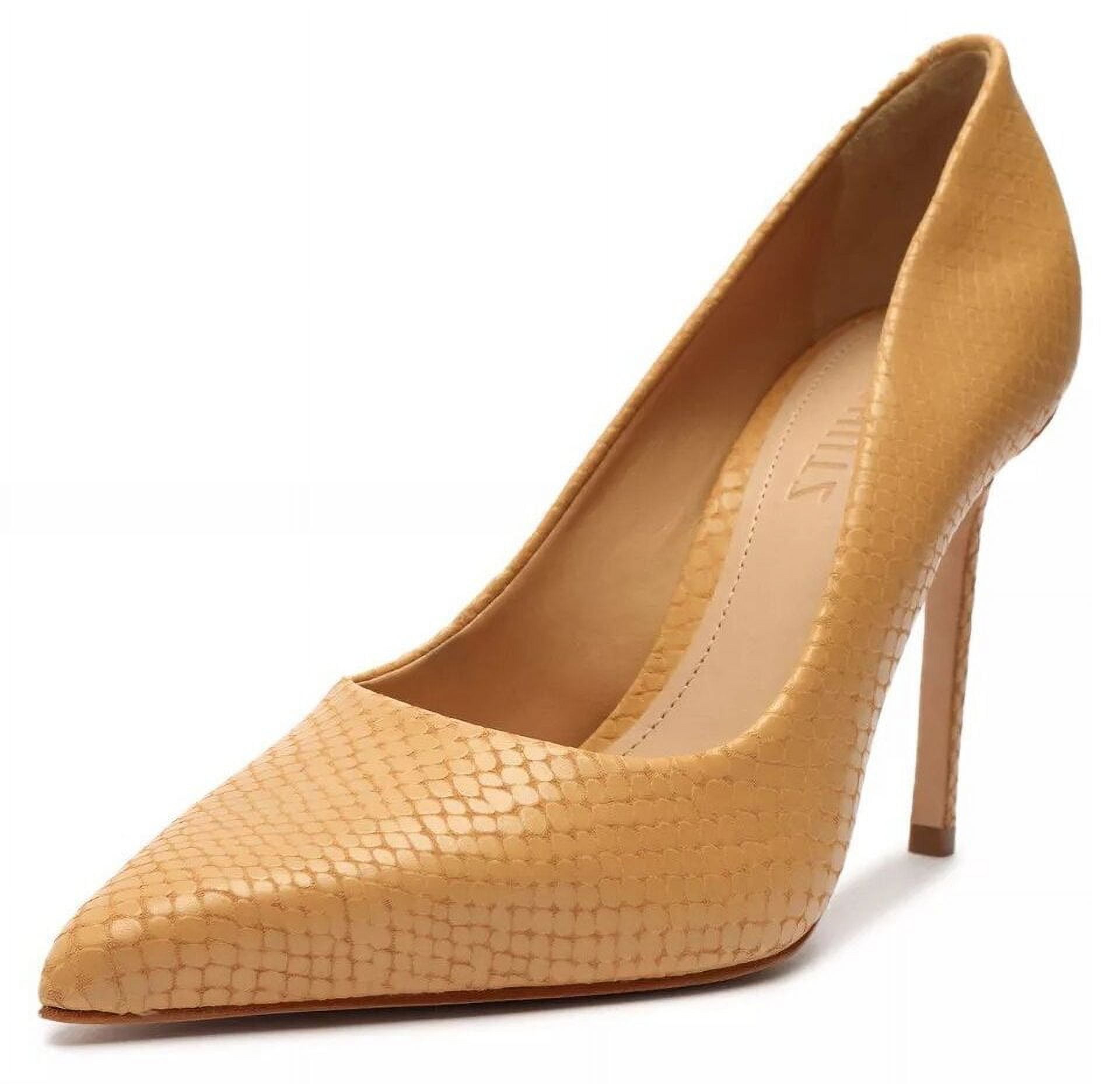 Schutz Lou Lightwood Snake Embossed Slip On Pointed Toe Stiletto Heel ...
