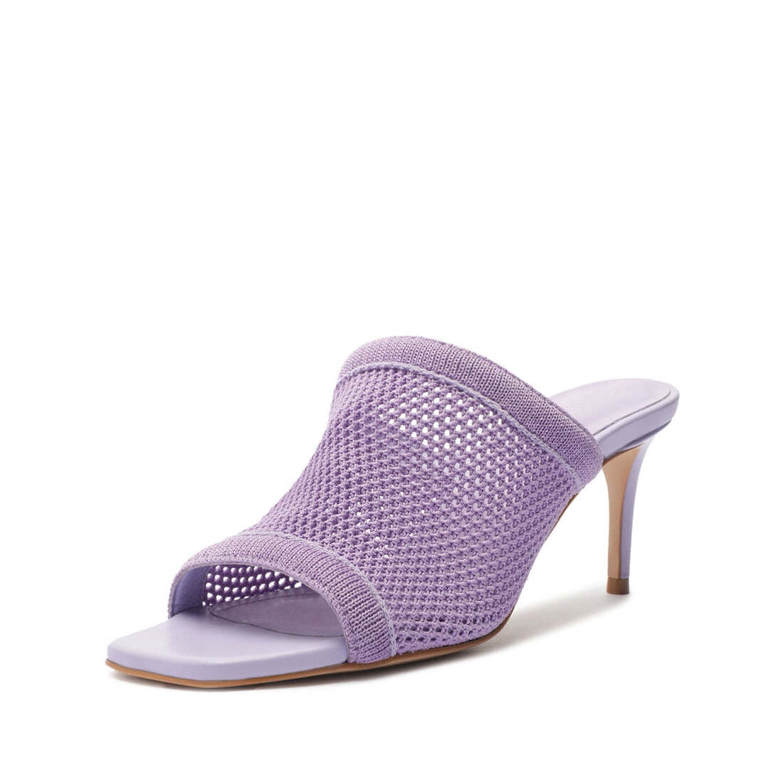 Schutz Sinara Smoky Grape Wide Strap Slip On Open Toe Stiletto Mid Heel ...