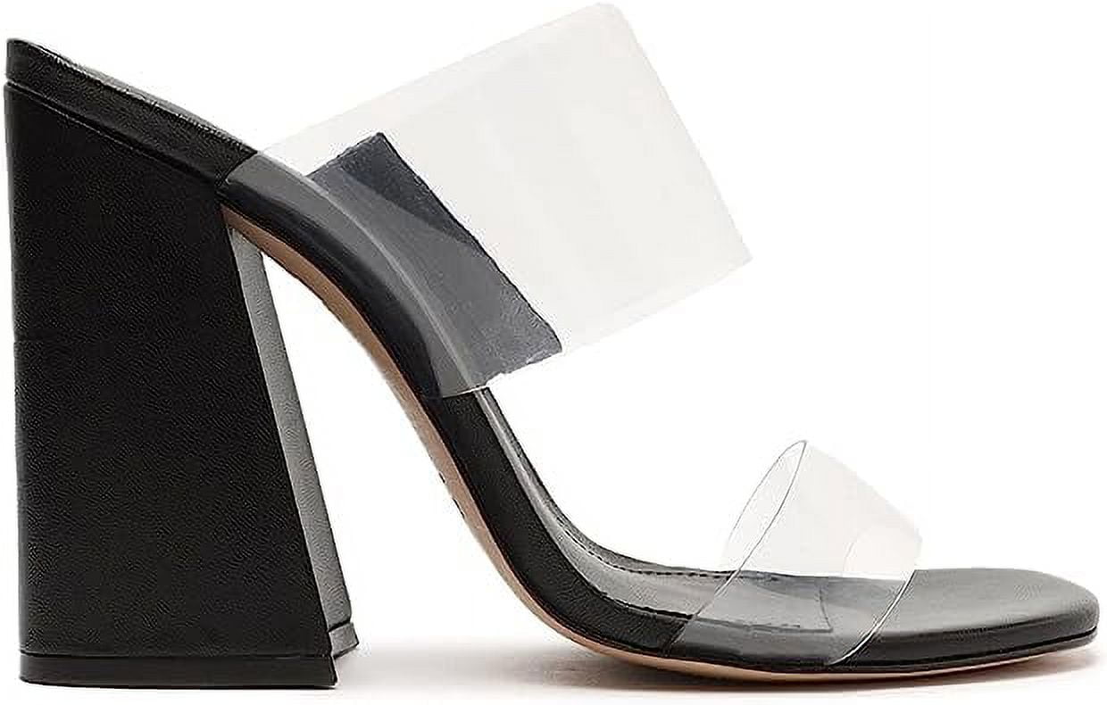 Schutz Shoes, Victorie Slip On Open Toe Block Heeled Sandals, Clear ...