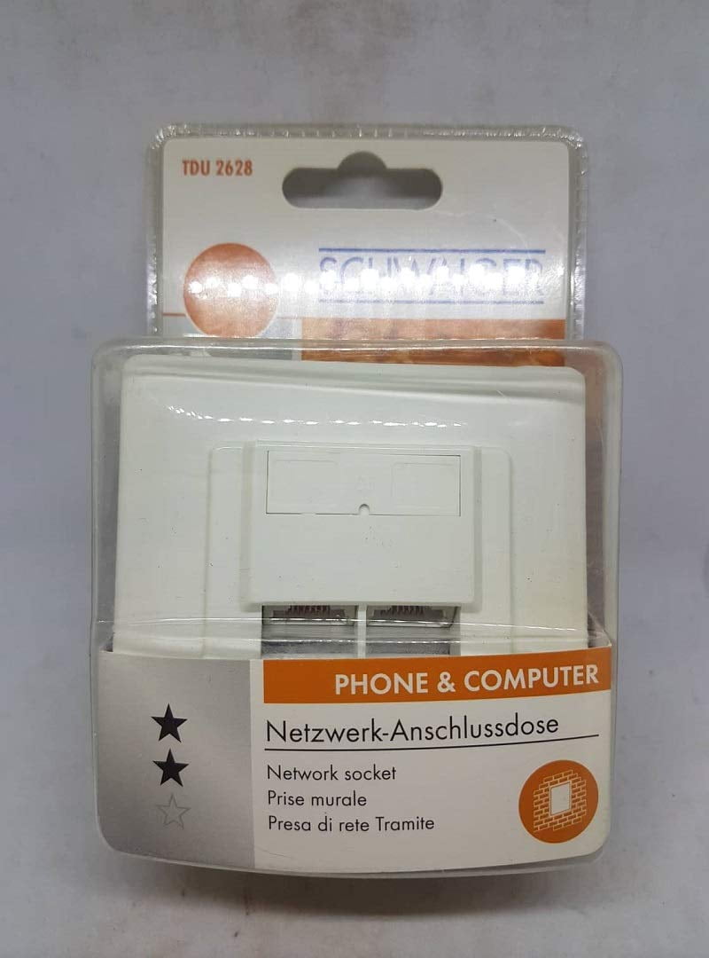 Schwaiger Cat.6 Junction Box 2x RJ45 Flush-Mounted Harness - Walmart.com