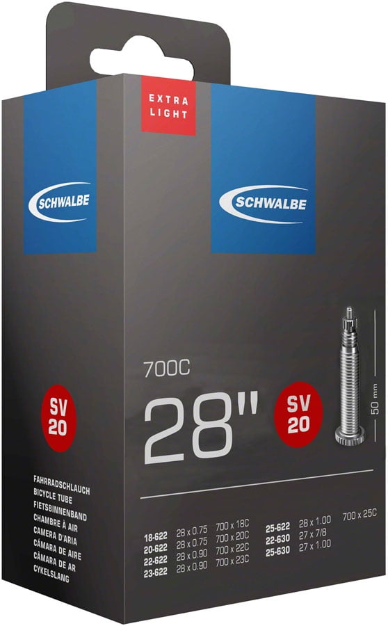 Schwalbe Extra Light No. 20 700x18/28c Road Bike Tube 80mm Presta Valve - Walmart.com