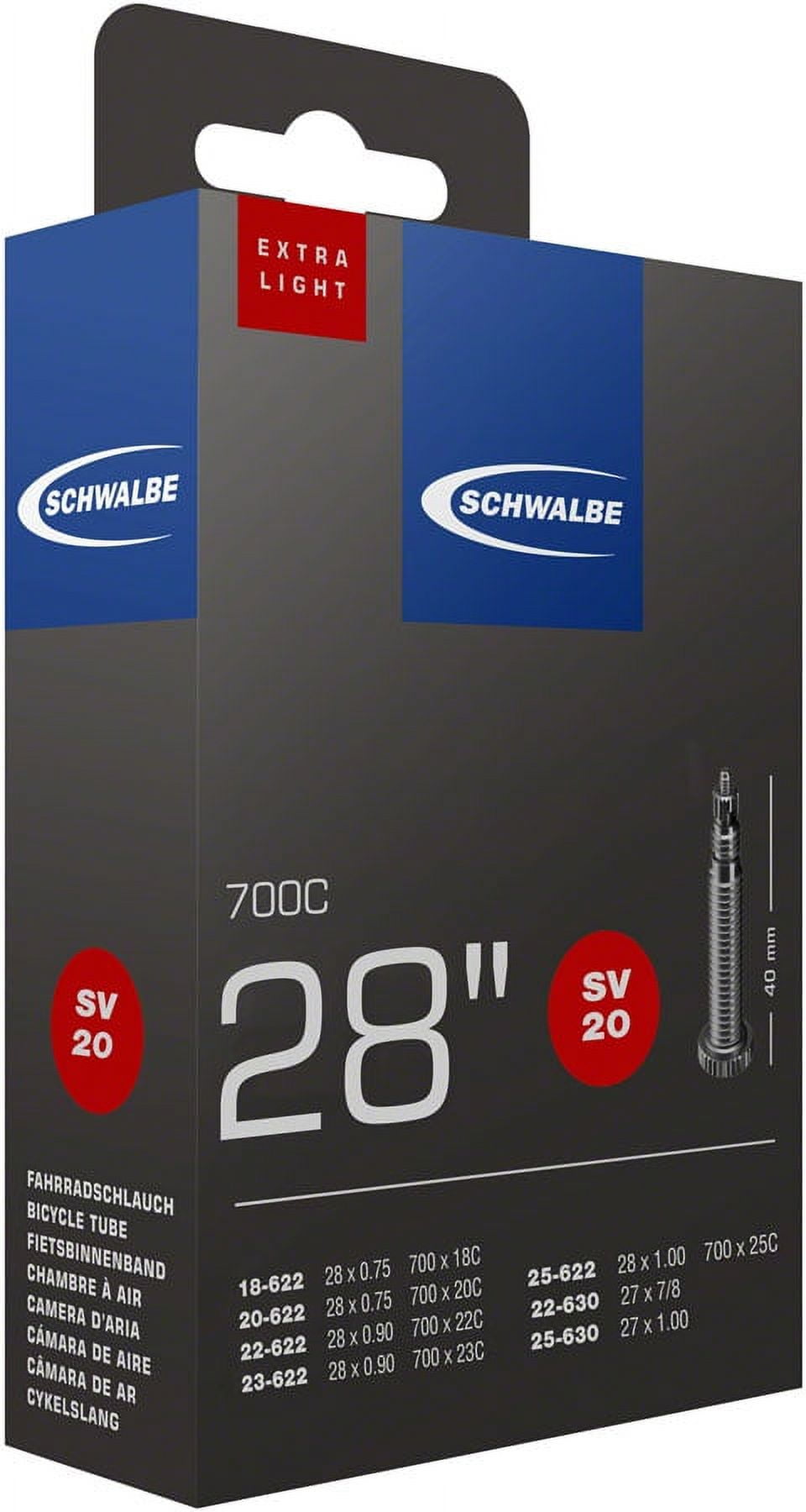 Schwalbe Extralight No. 20 700x18/25c Road Bike Tube 44mm Presta Valve - Walmart.com