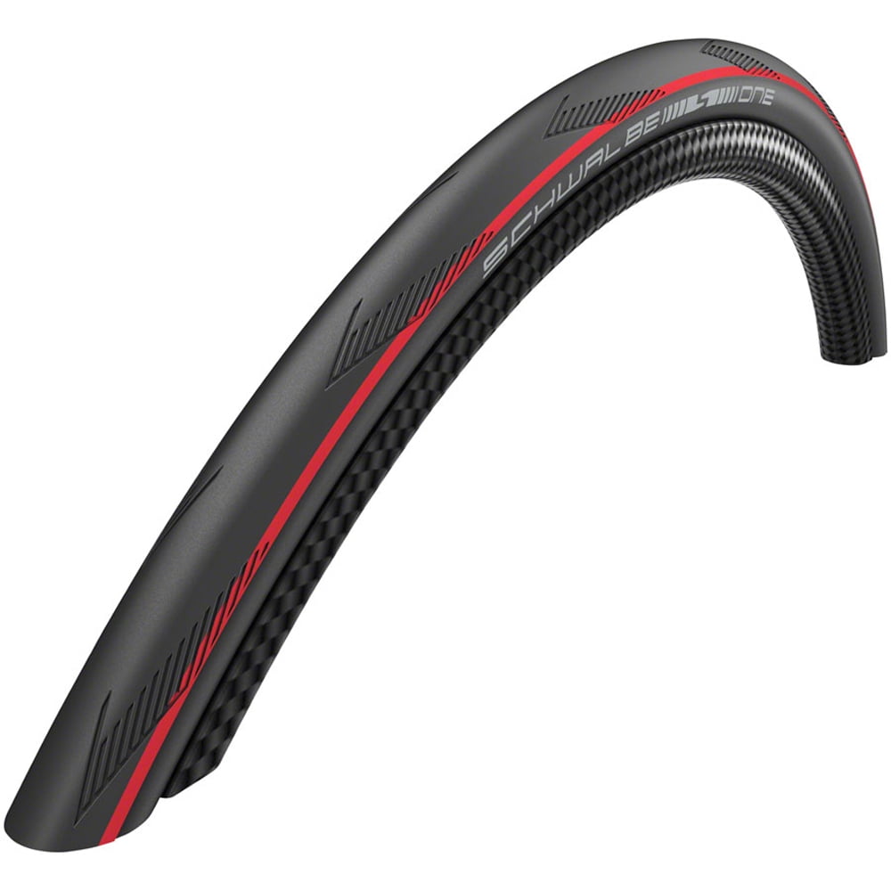 Schwalbe One Tire - 700 x 25, Clincher, Folding, Black/Red, Performance ...