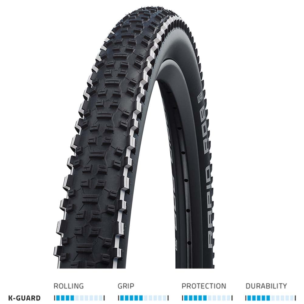 Schwalbe Rapid Rob K-Guard 26x2.25 Blk/Wht cycle bike tyre - Walmart.com