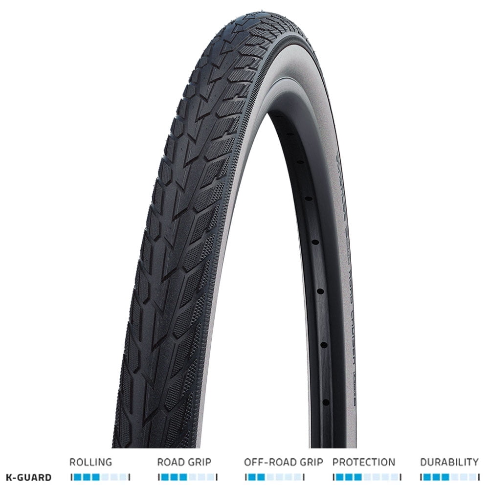 Schwalbe Road Cruiser K-Guard 27x1.25 Black/White - Walmart.com
