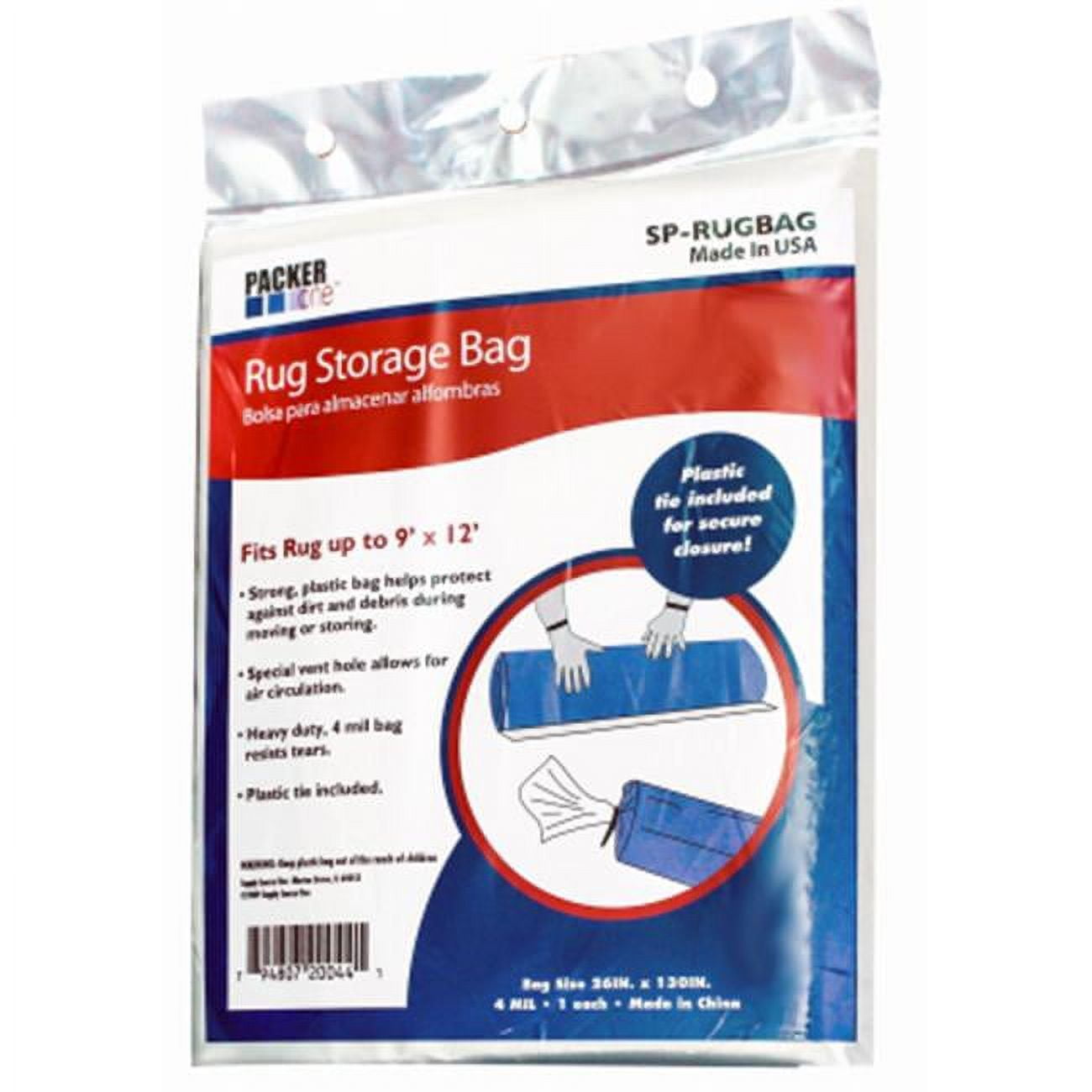 Schwarz Supply Source 215532 26 x 130 in. Rug Storage Bag, Clear ...