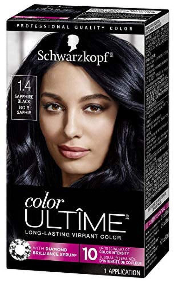 Schwarzkopf Color Ultime Hair Color, 1.4 Sapphire Black, 1 Application ...