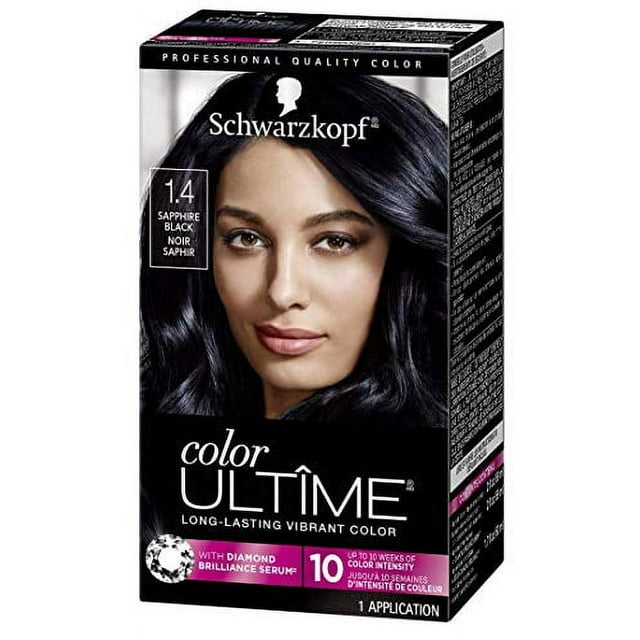 Schwarzkopf Color Ultime Hair Color Cream, 1.4 Sapphire Black ...
