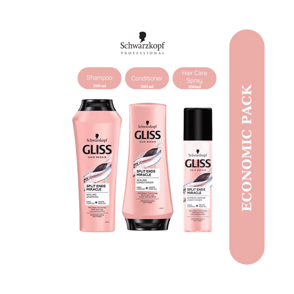 Schwarzkopf Gliss Split Hair Miracle 3 Economic Pack Shampoo ...