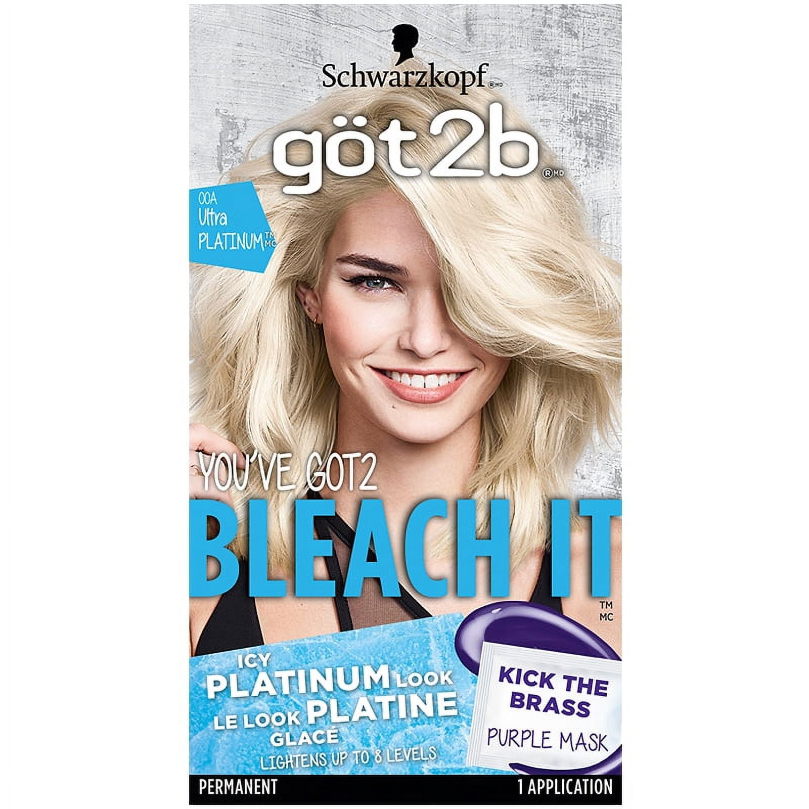 Schwarzkopf Got2b Bleach It Permanent Hair Color, 00A Ultra Platinum ...