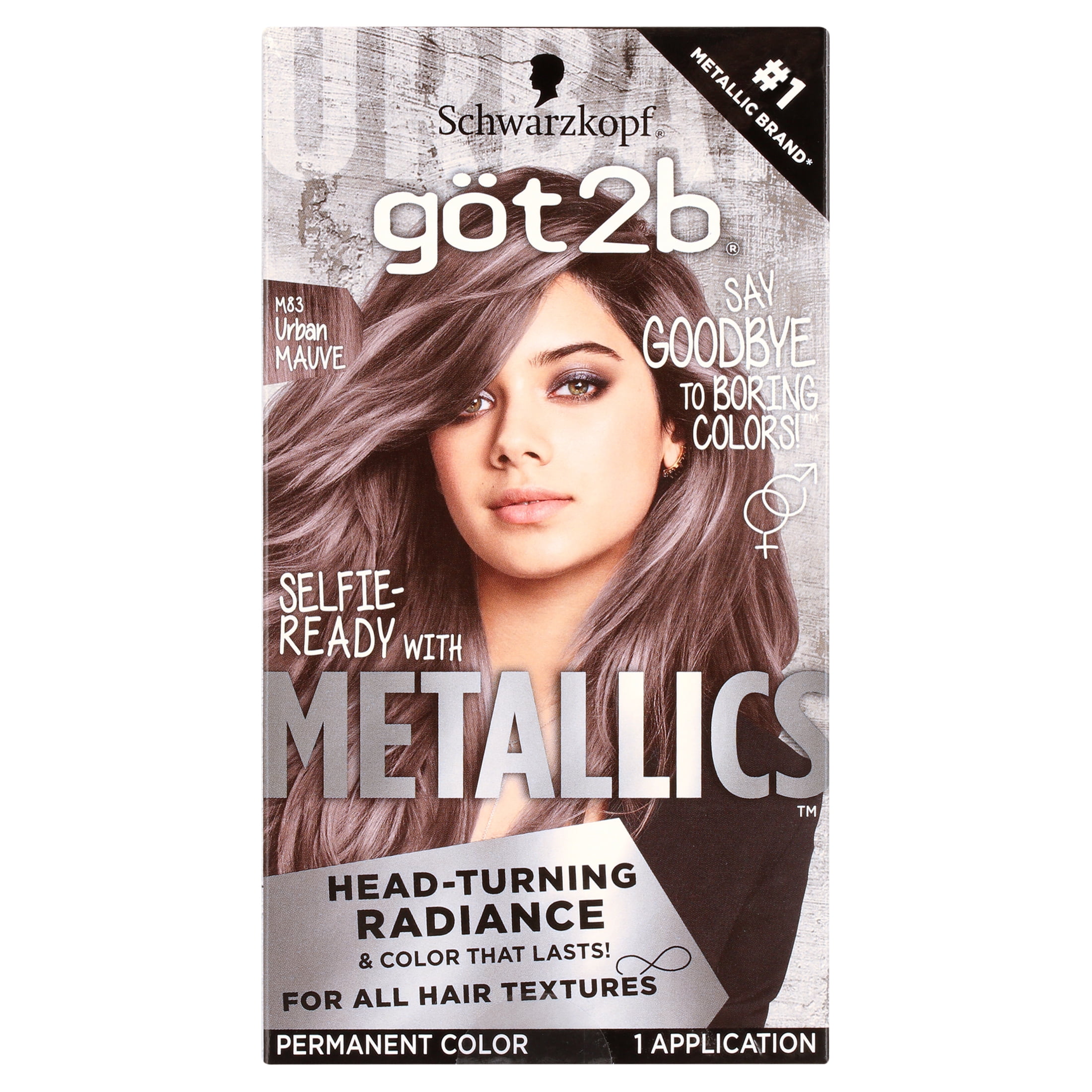 Schwarzkopf Got2b Metallics Permanent Hair Color, M83 Urban Mauve ...