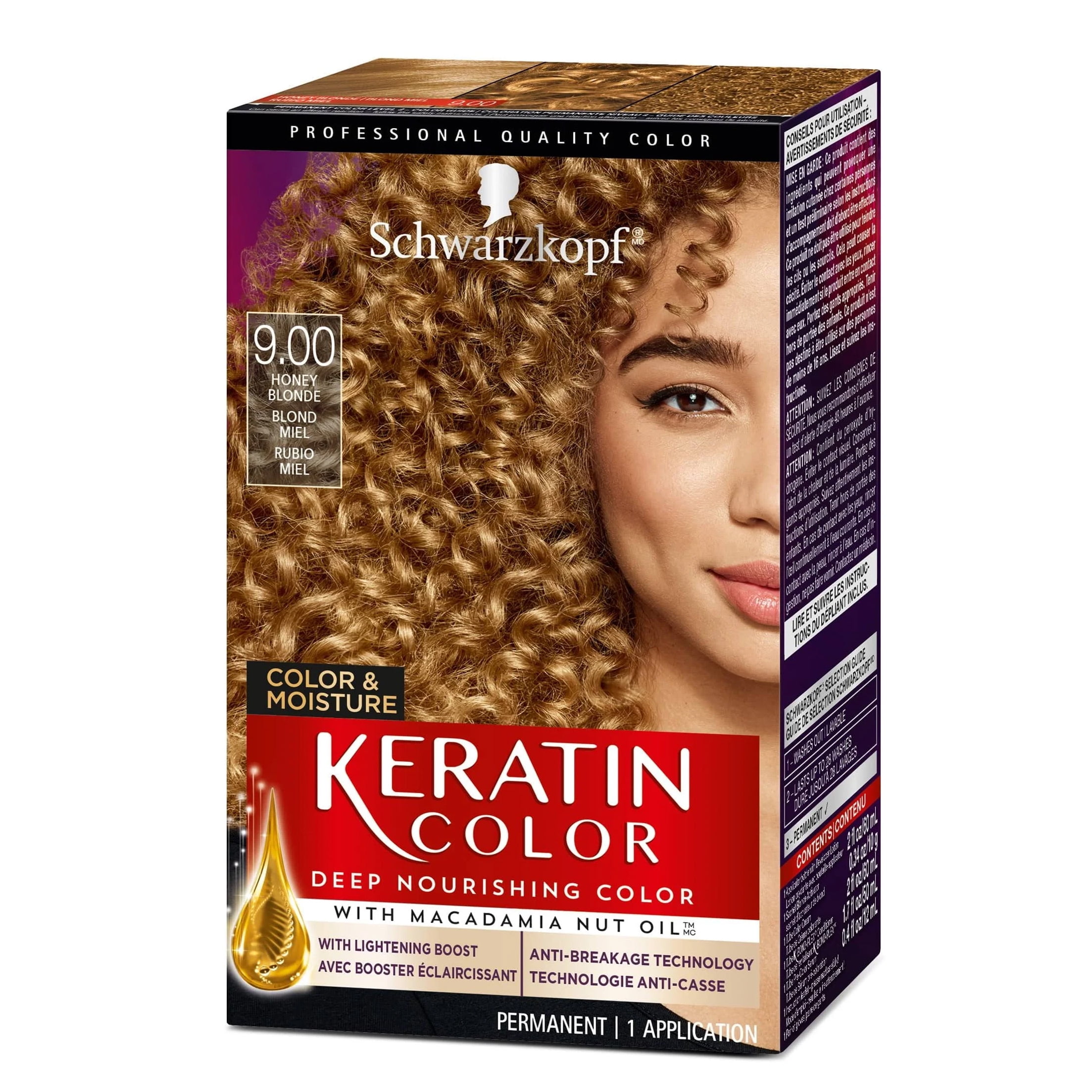 Schwarzkopf Keratin Color, Hair Color 9.0 Honey Blonde, Pack of 2 ...