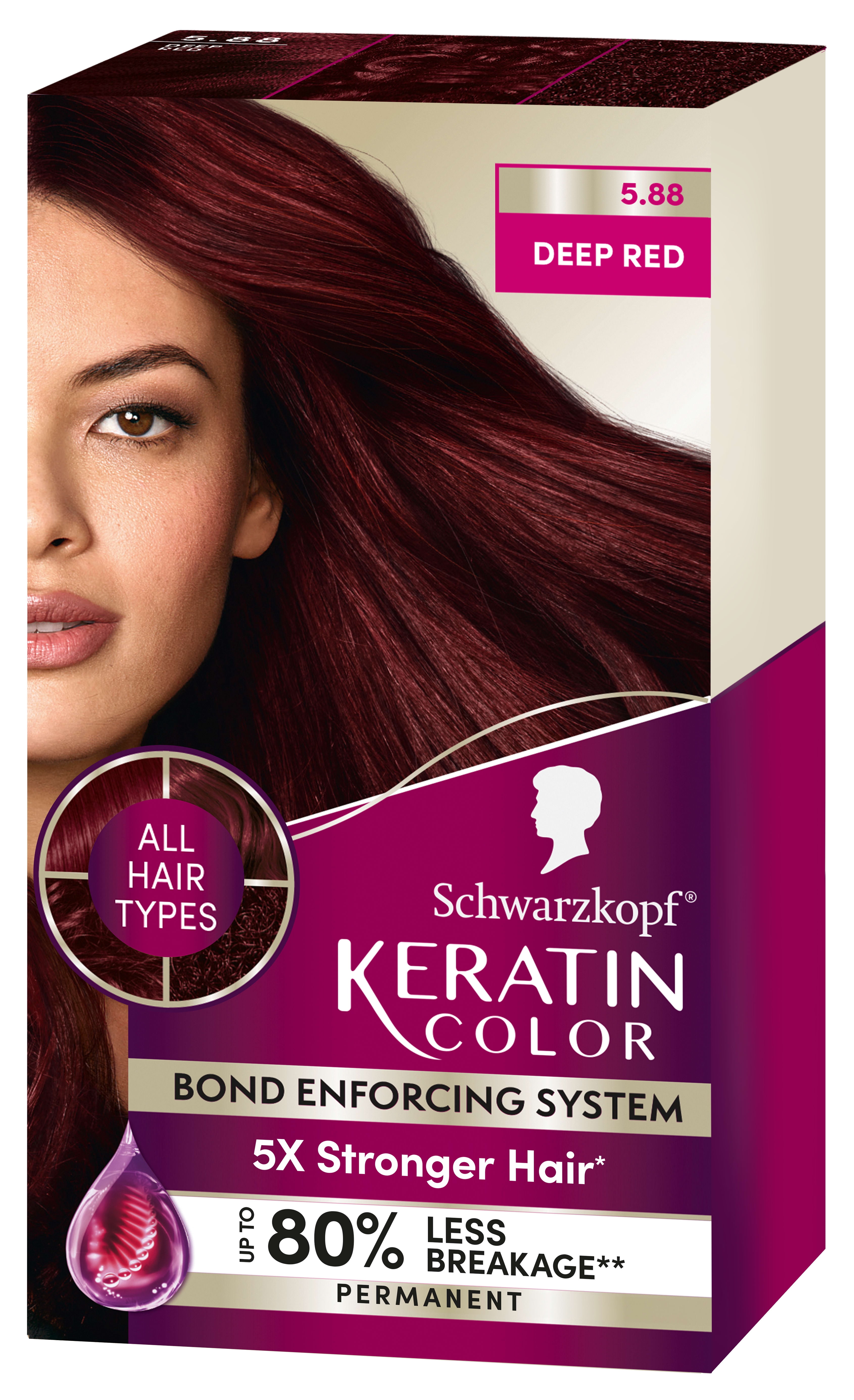 Schwarzkopf Keratin Color Permanent Hair Color, 5.88 Deep Red, 1 ...