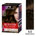 Schwarzkopf Keratin Color Permanent Hair Color Cream, 5.0 Medium Brown ...