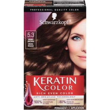 Schwarzkopf Keratin Hair Dye 6.64 Champagne Brown, Permanent Hair Color ...