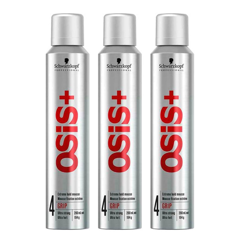 Schwarzkopf OSIS+ Grip Extreme Hold Mousse, 6.8 oz, Pack of 3, Adds ...