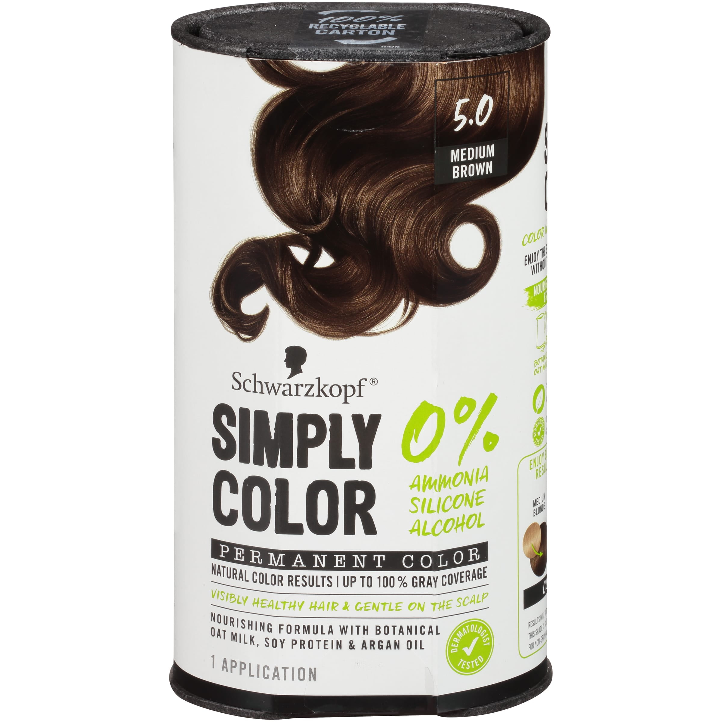 Schwarzkopf Simply Color Permanent Hair Dye, Medium Brown 5.0 ...