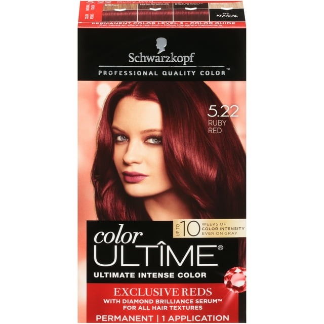 Schwarzkopf Color Ultime Hair Dye Coloring Cream, 5.22 Ruby Red ...