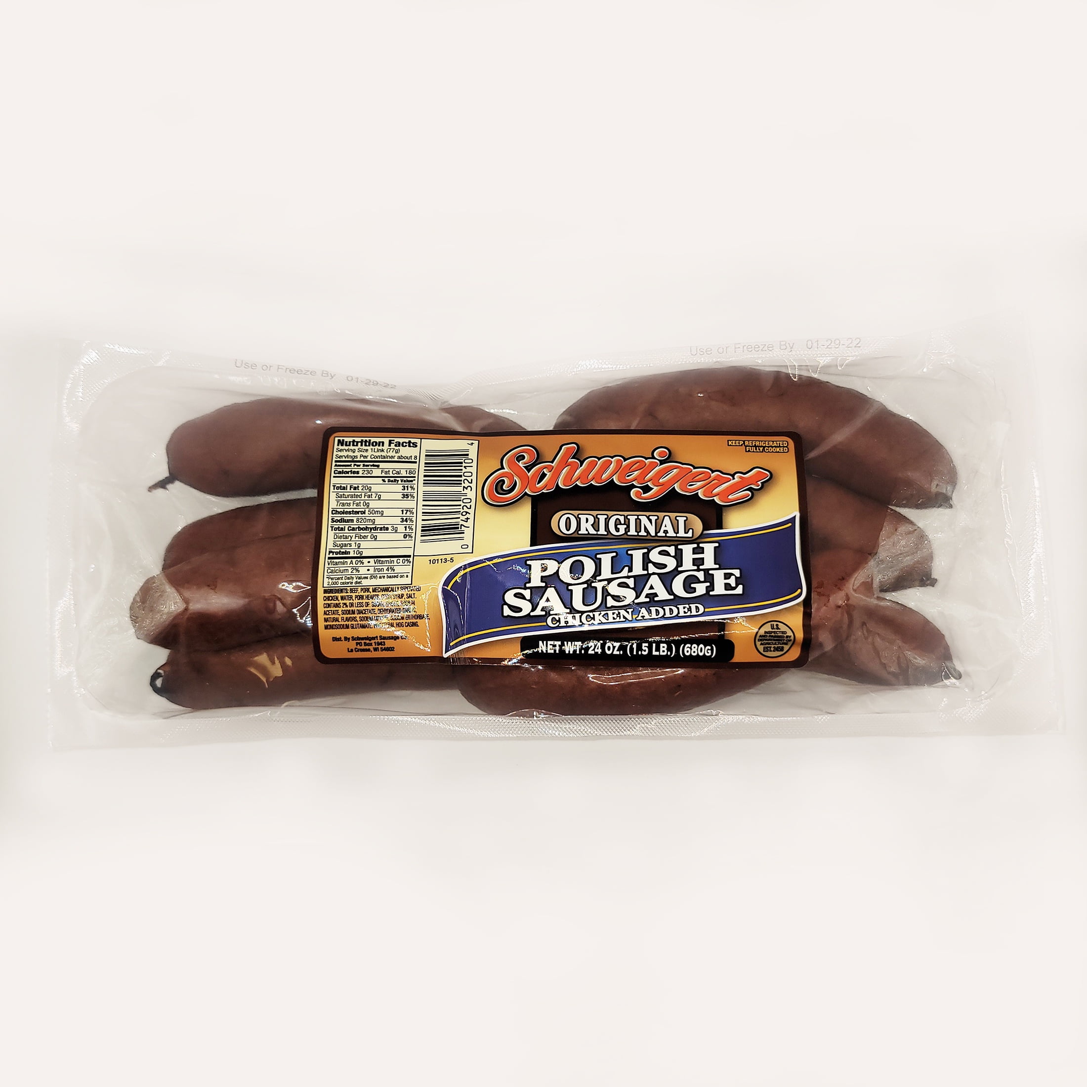 Schweigert Fully Cooked Chicken Polish Sausage 8 24oz - Walmart.com
