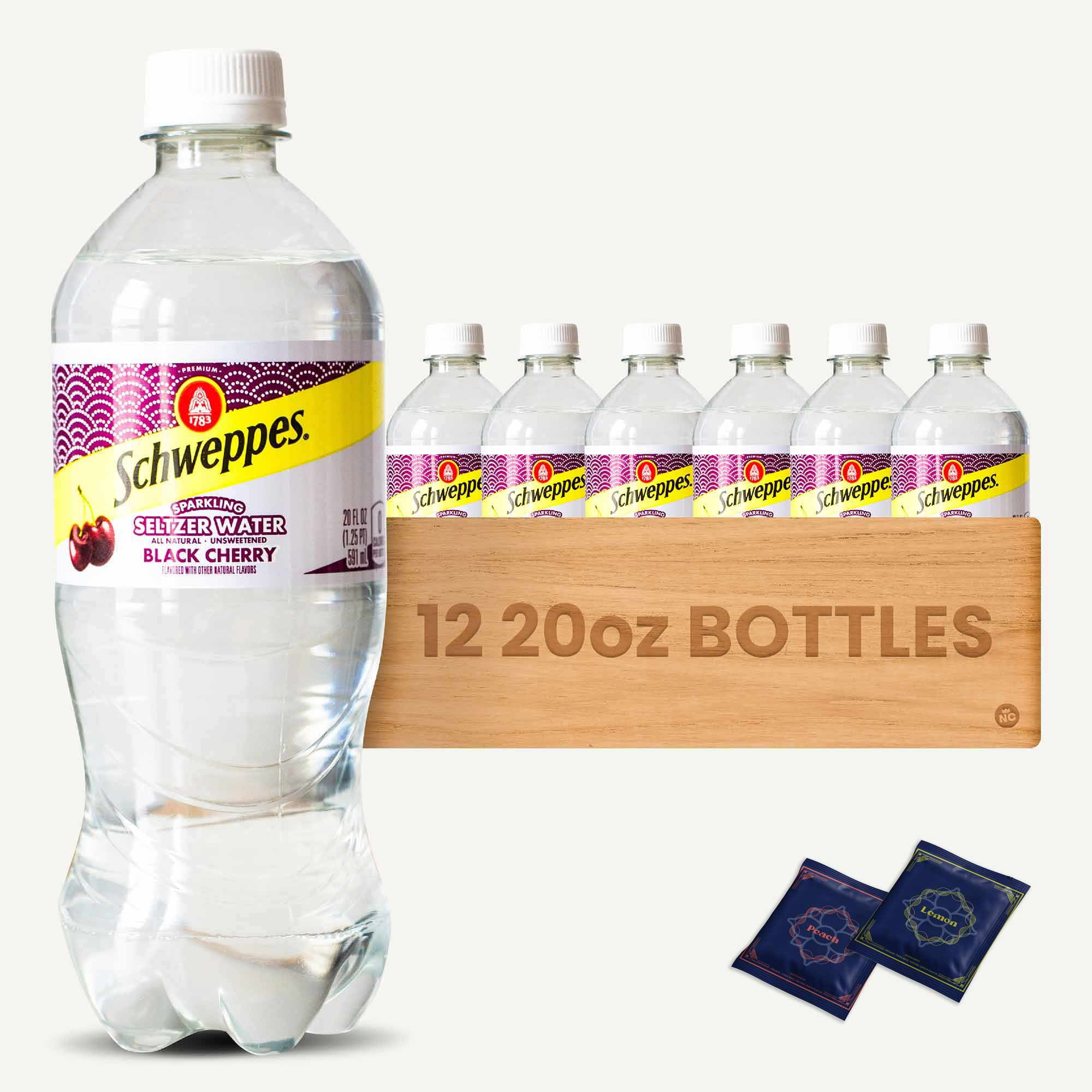 Schweppes Black Cherry Sparkling Seltzer Water - Zero Calories - (12 ...