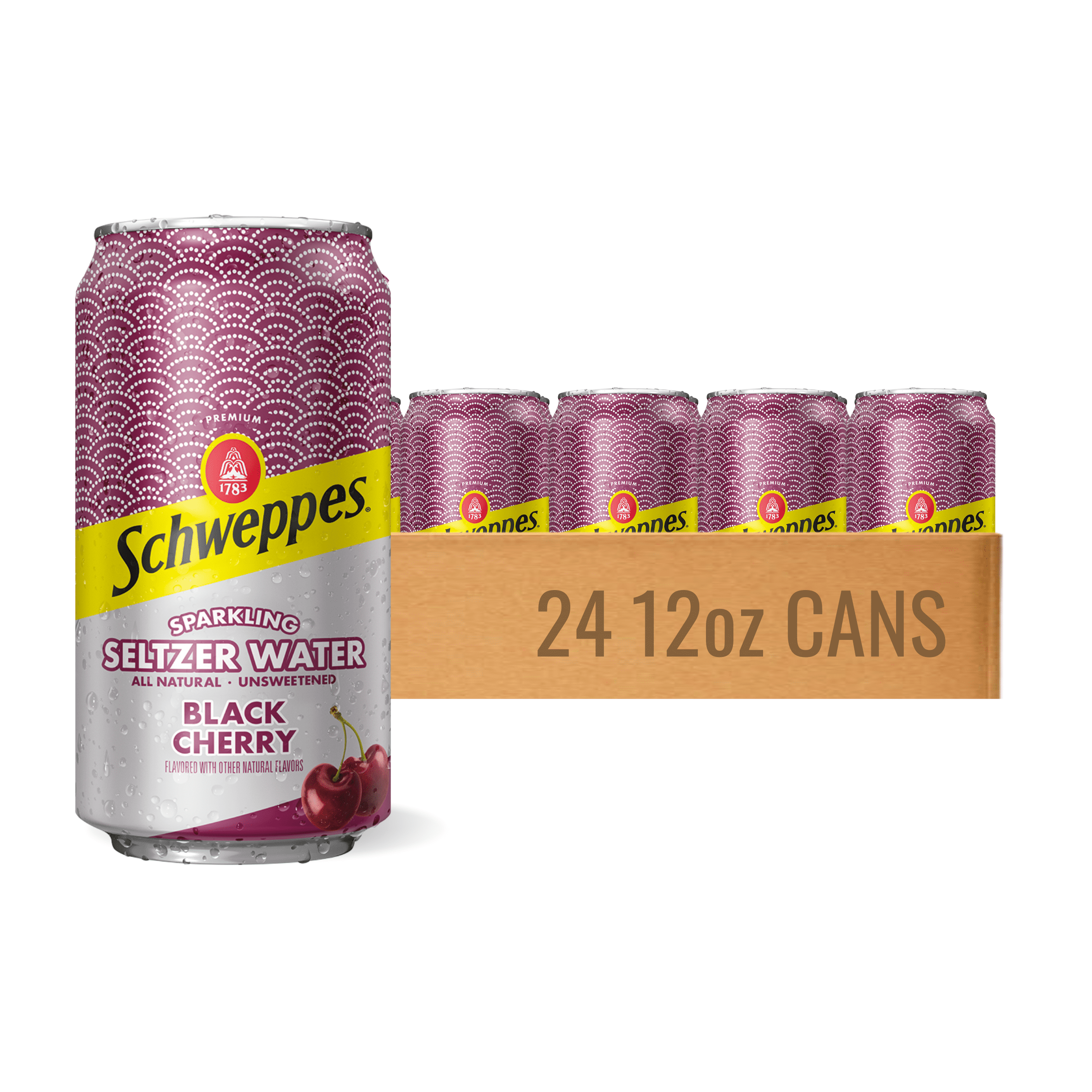 Schweppes Black Cherry Flavored Sparkling Water, Crisp & Refreshing - 24 Pack, 12oz cans ...