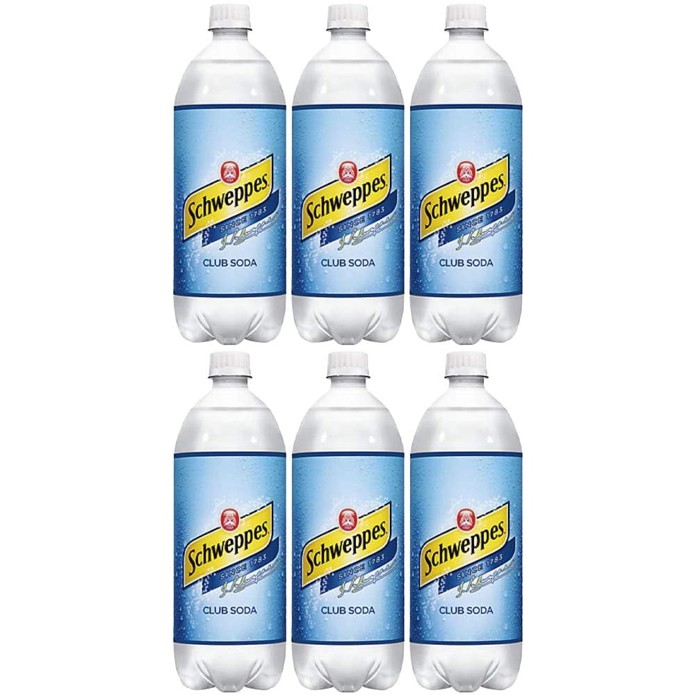 Schweppes Club Soda, 33.8 Oz Bottle (Pack of 6, Total of 202.8 Oz ...