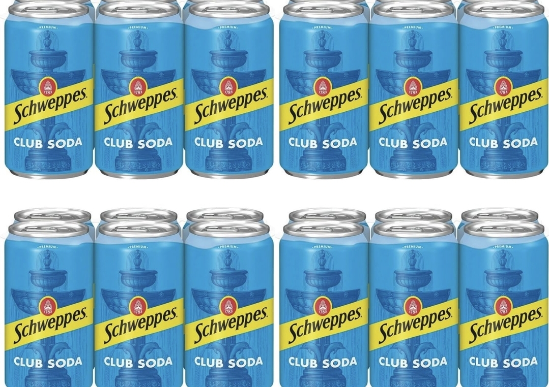 Schweppes Club Soda Water, Mini Cans, 7.5 oz, 24 Cans (Club Soda ...