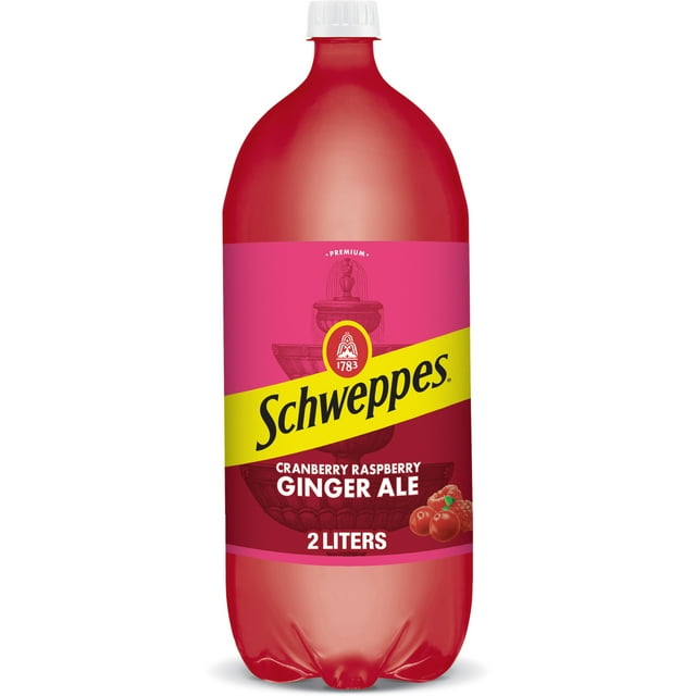 Schweppes Premium Cranberry Raspberry Ginger Ale Beverage, 2.1 qt ...