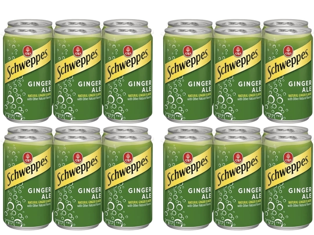 Schweppes Ginger Ale Soda, 7.5 Fl Oz Can (Pack of 24, Total of 180 Oz ...