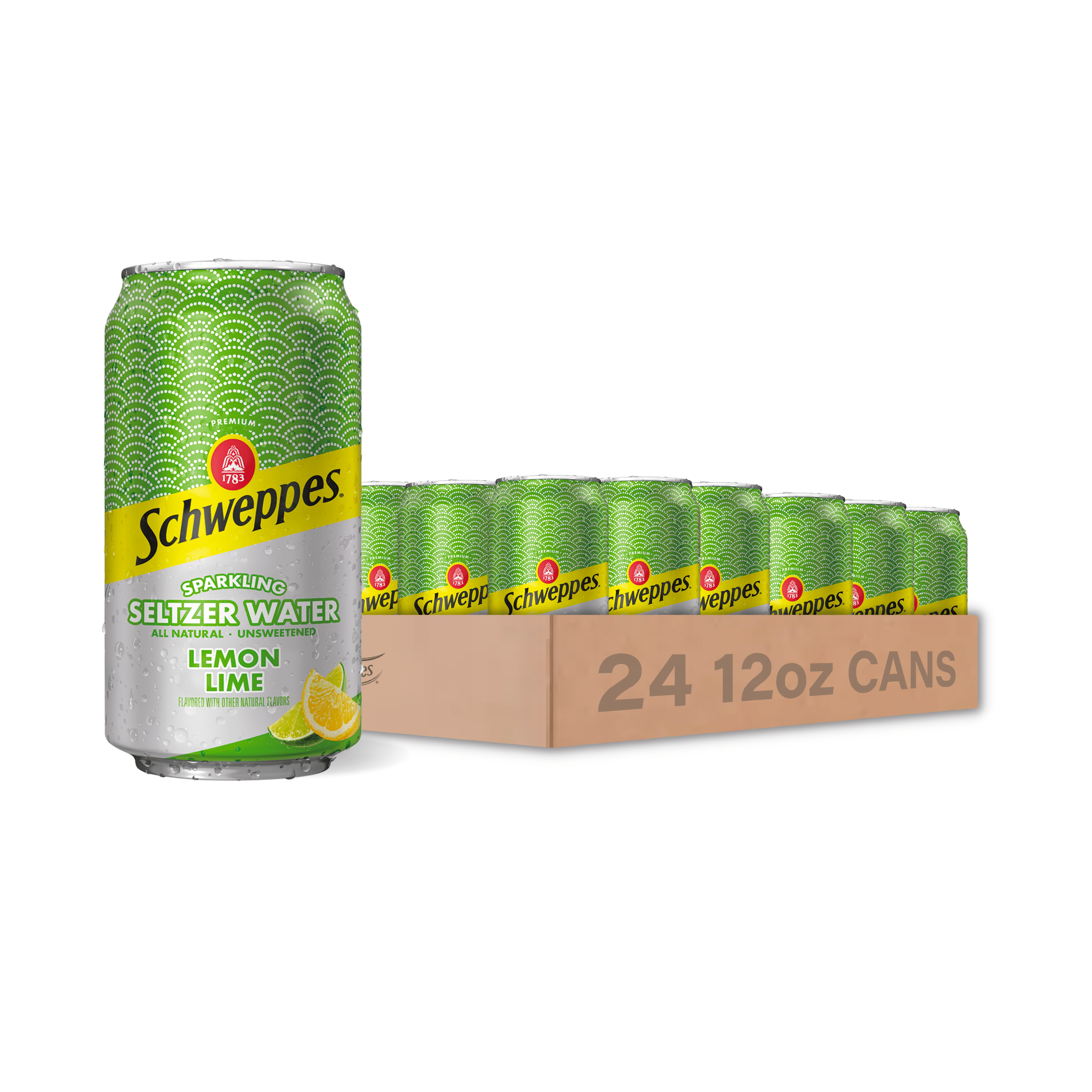 Schweppes Lemon Lime Sparkling Water - 24, 12oz cans - Refreshing and Crisp Lemon Lime Flavor ...