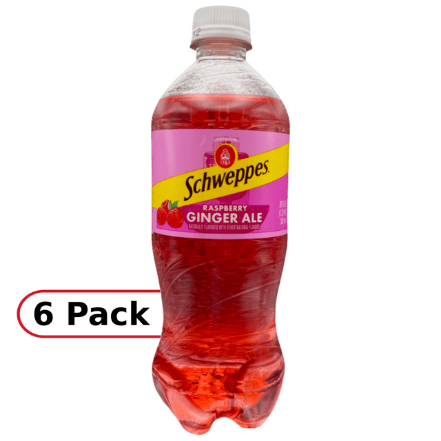 Schweppes Raspberry Ginger Ale, 20 Fl Oz Bottles, 6 Pack - Walmart.com