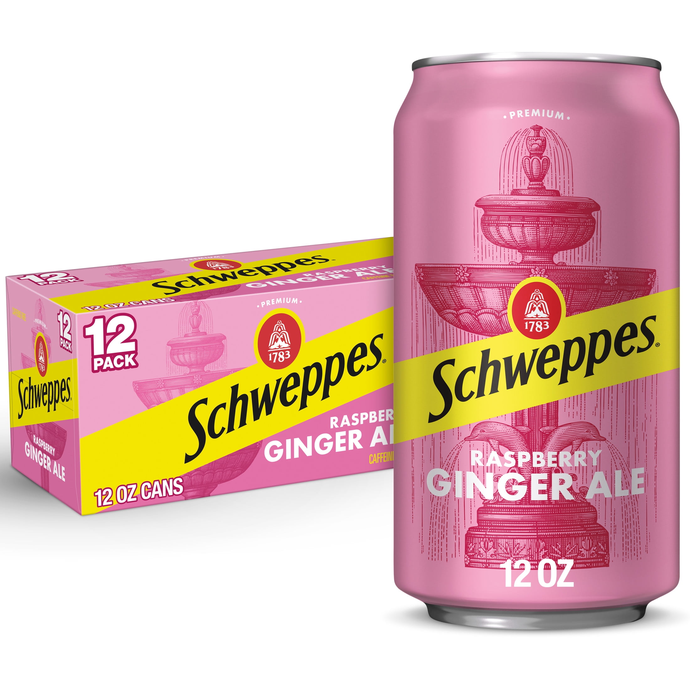 Schweppes Raspberry Ginger Ale Soda, 12 fl oz cans, 12 pack - Walmart.com