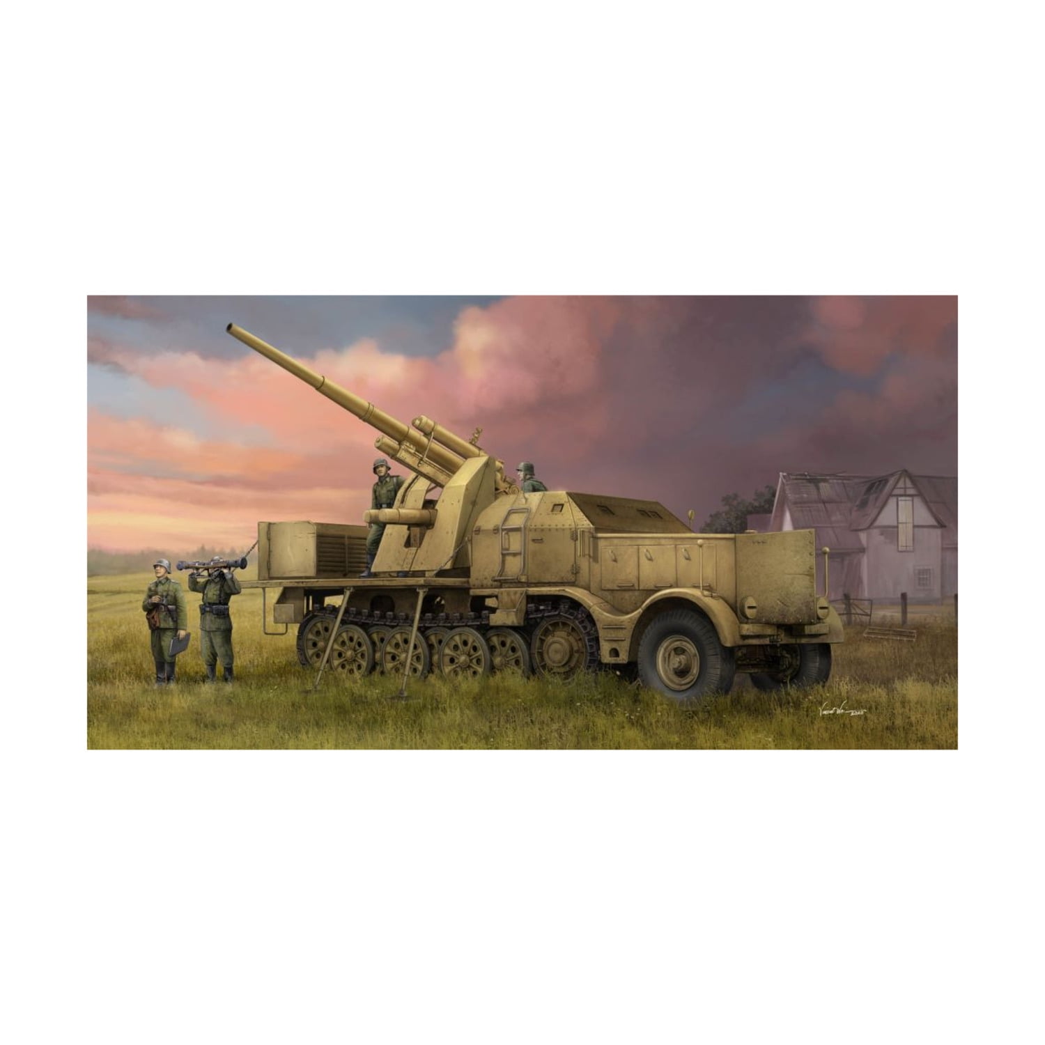 Schwerer Zugkraftwagen 18-Ton Halftrack w/8.8cm Flak Gun New - Walmart.com