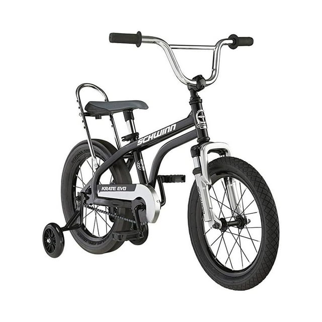 Schwinn Krate EVO Kids Bicycle, 16-Inch Wheels, Training Wheels, Shadow ...