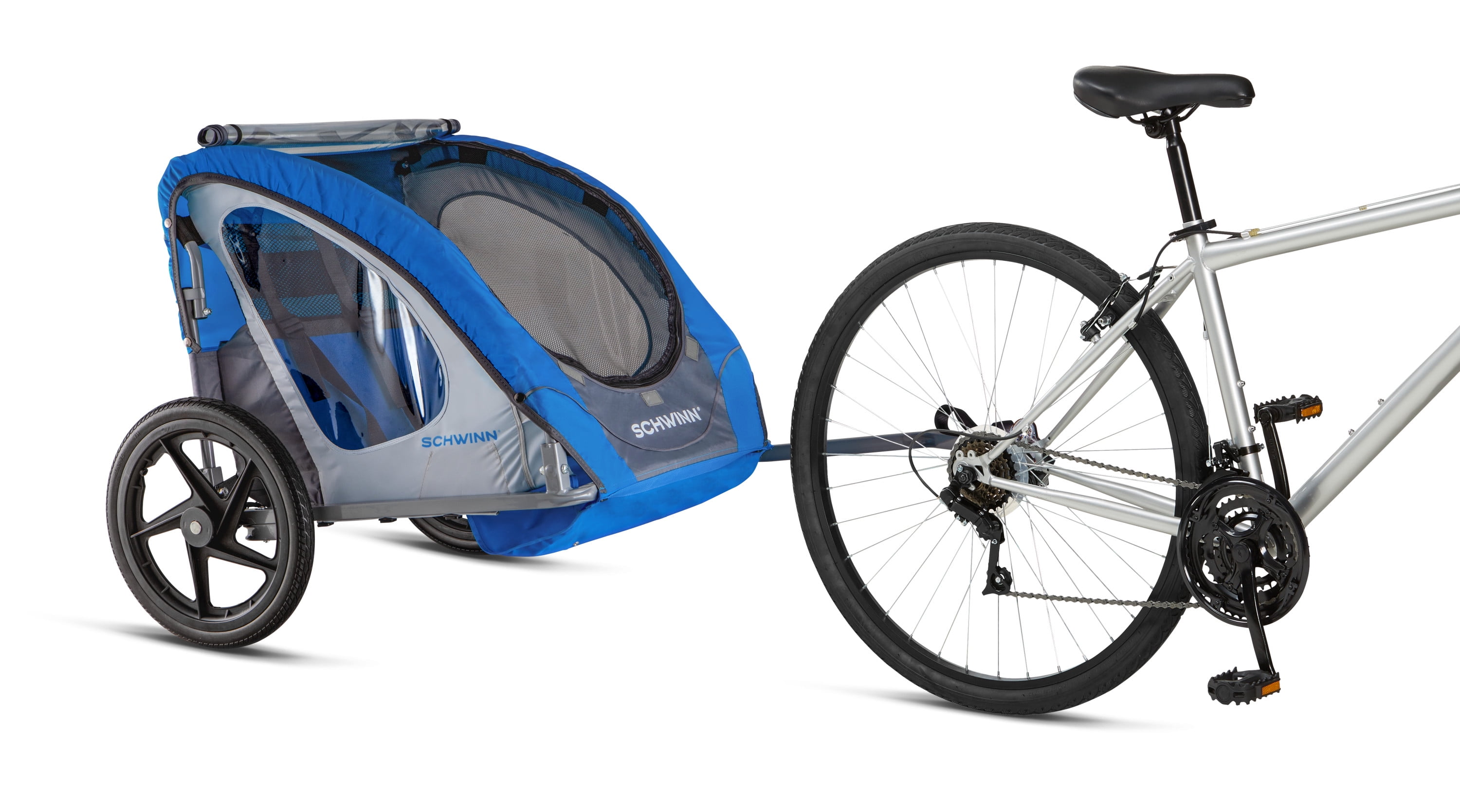 Schwinn Shuttle foldable bike trailer, 2 passengers, blue - Walmart.com