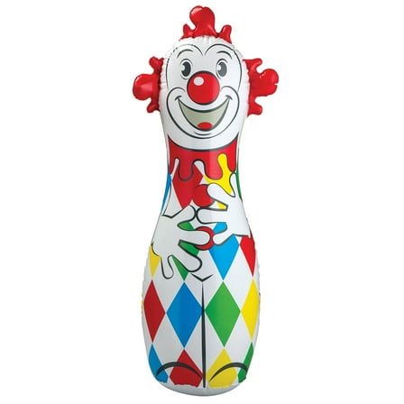 "Warm Fuzzy Toys - 46"" Bozo The Clown Inflatable 3-D Bop Bag, Punch ...