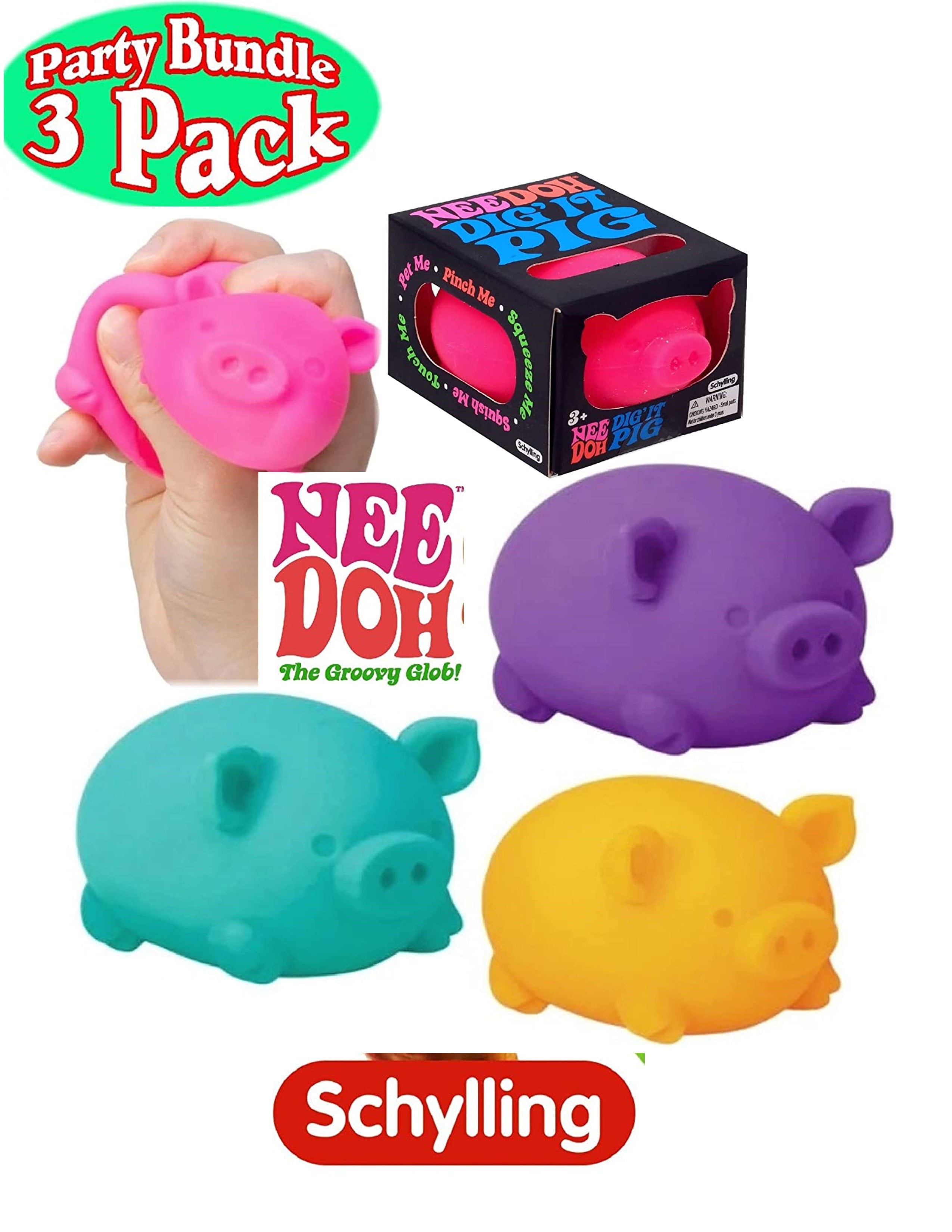 Schylling Nee Doh Dig' It Pig Groovy Globe Squishy, Squeezy, Stretchy ...