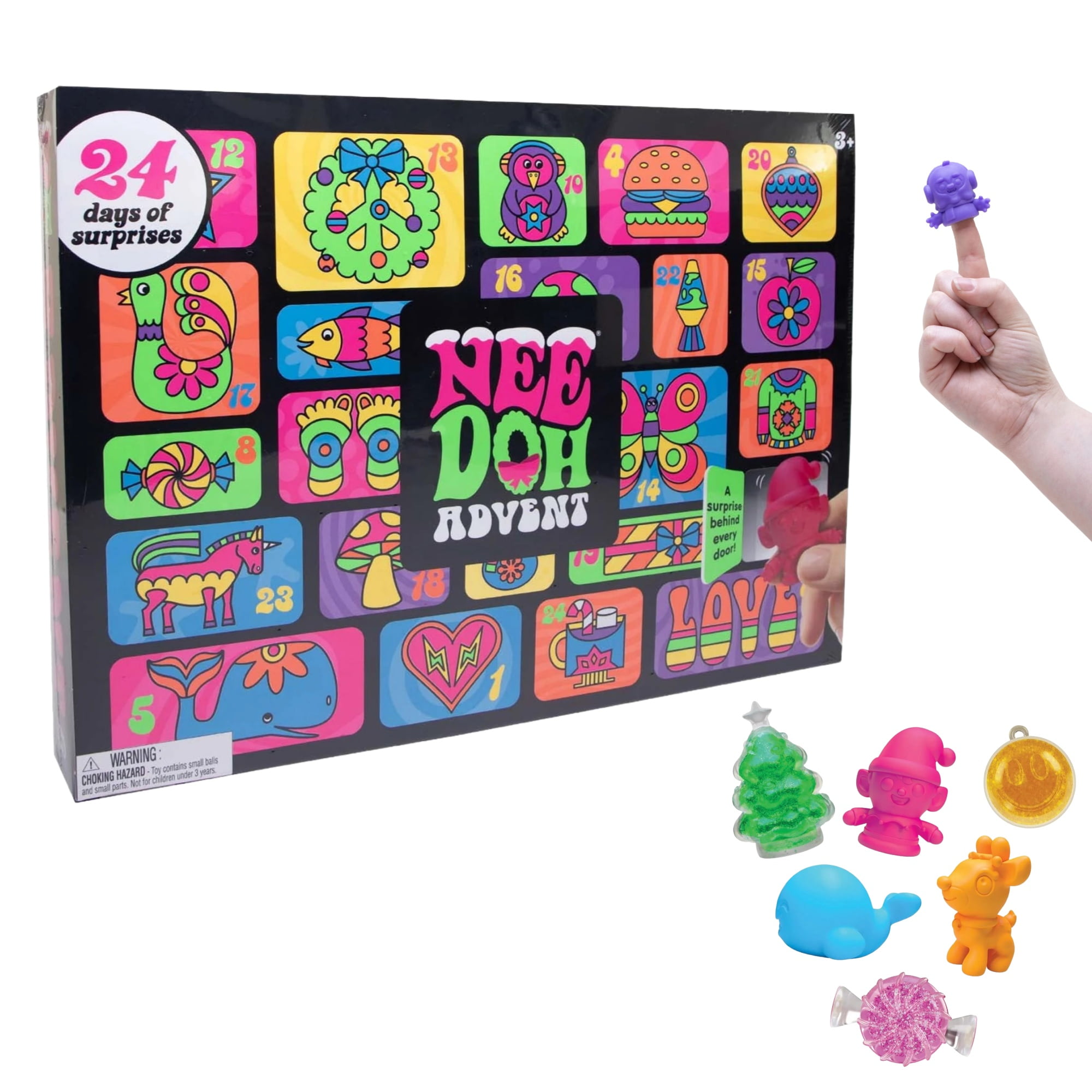 Schylling NeeDoh Advent Calendar, 24 Days of Stress Relief Toys for ...