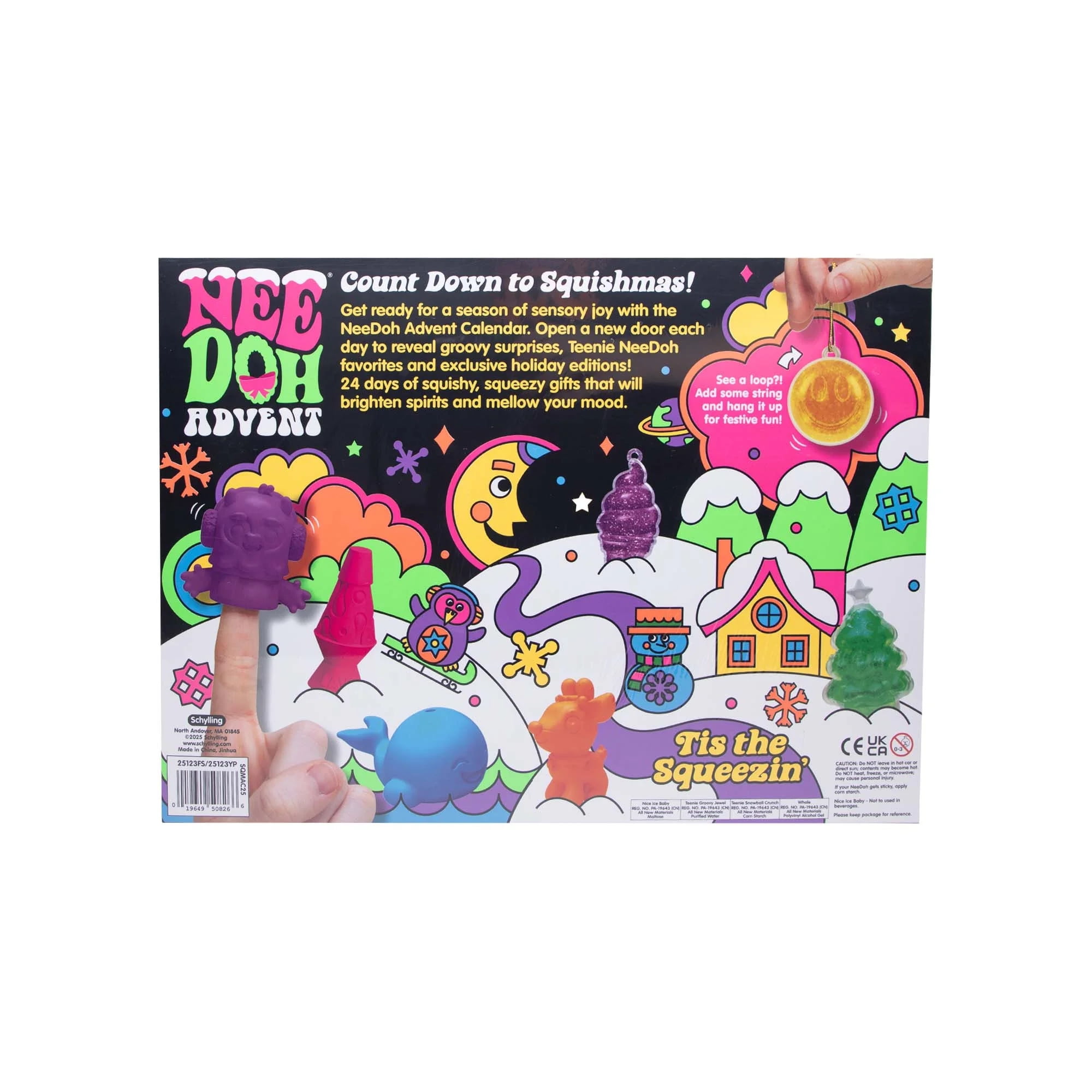 Schylling NeeDoh Advent Calendar, 24 Days of Surprise Mini Squish ...