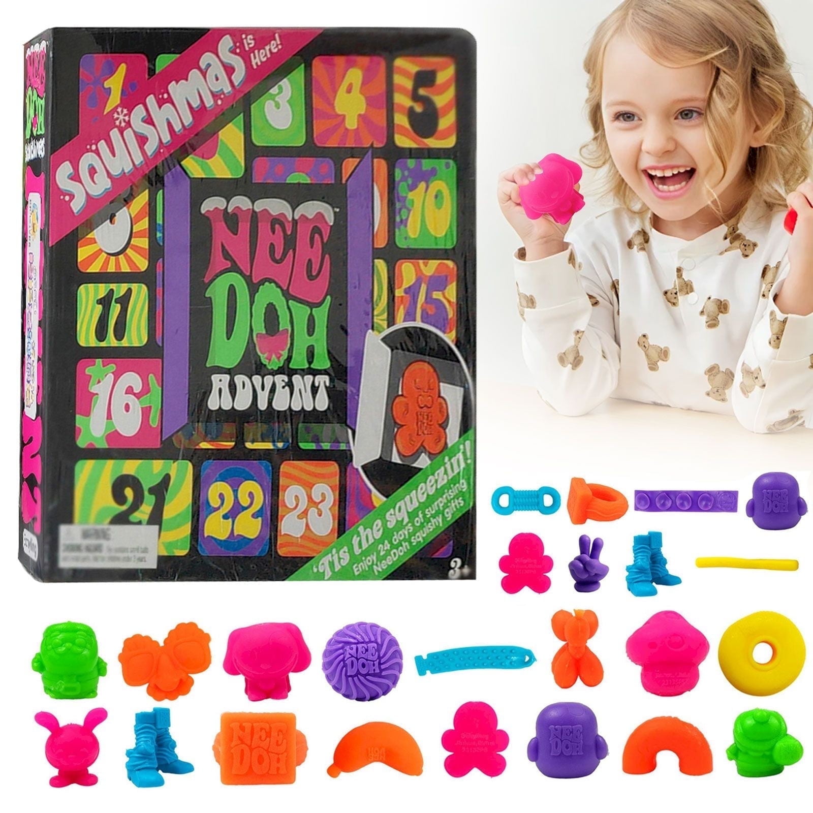 Schylling NeeDoh Advent Calendar – 24 Days of Surprise Squish Toys for ...